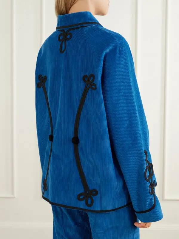 BODE Stagecoach Embellished Embroidered Cotton-corduroy Jacket
