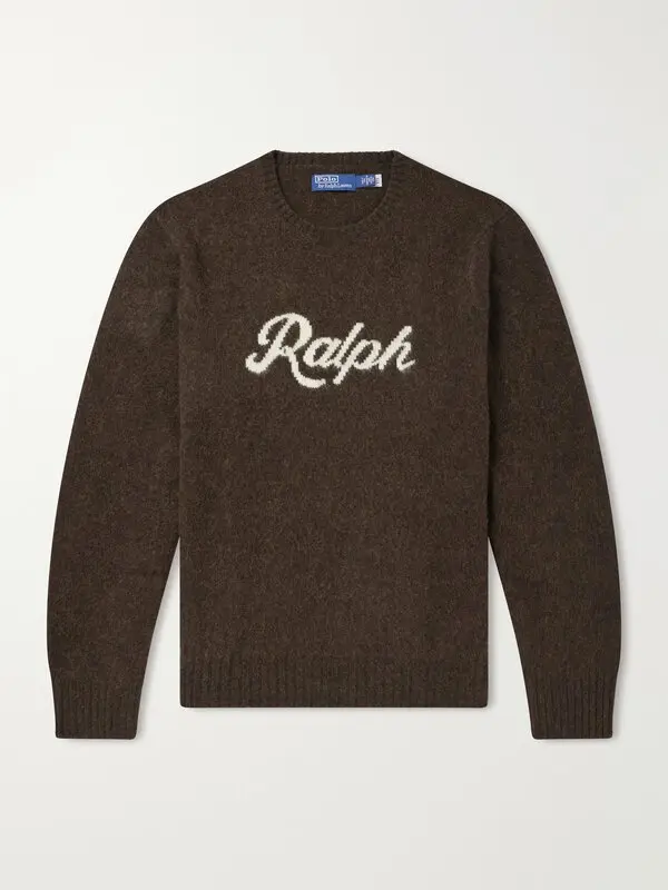 Polo Ralph Lauren Logo-intarsia Wool And Cashmere-blend Sweater