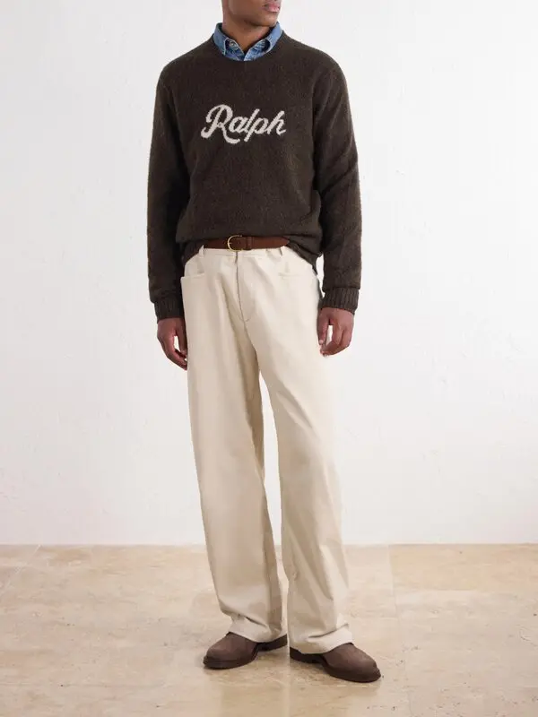 Polo Ralph Lauren Logo-intarsia Wool And Cashmere-blend Sweater