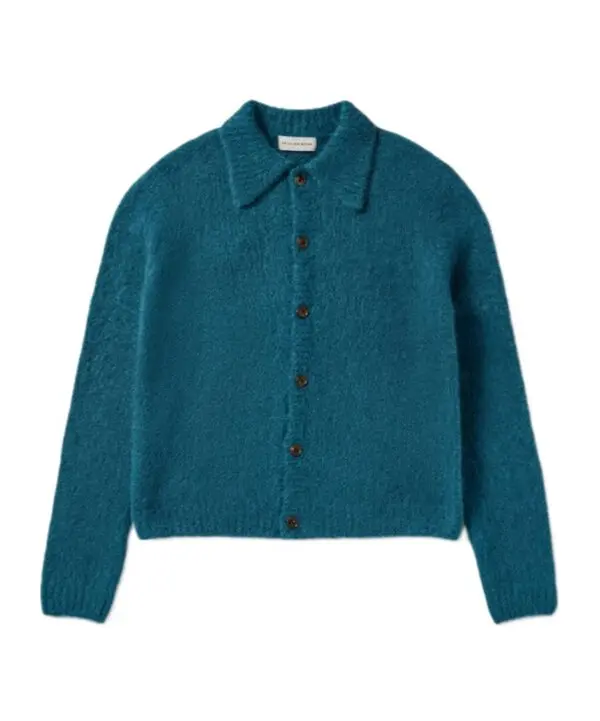 Dries Van Noten Long-sleeve Collared Cardigan - Blue