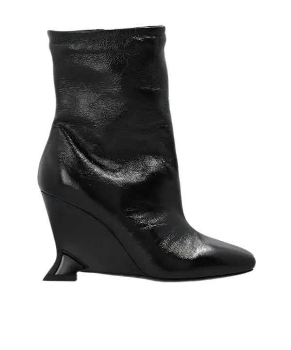 Balmain Zippered Ankle Boots - Black