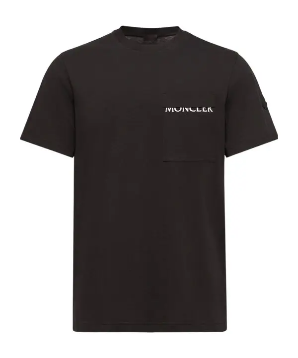 Moncler Logo Cotton Jersey T-shirt - Black