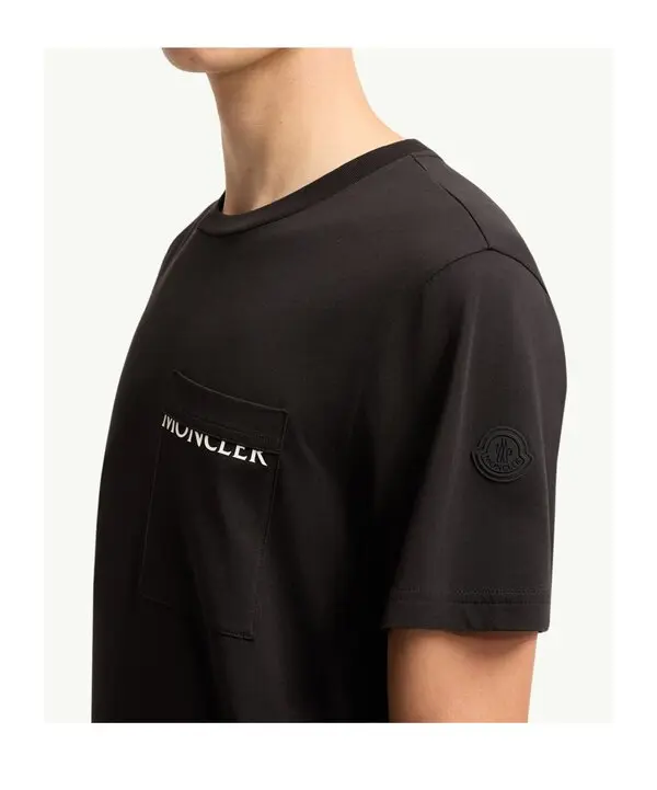 Moncler Logo Cotton Jersey T-shirt - Black