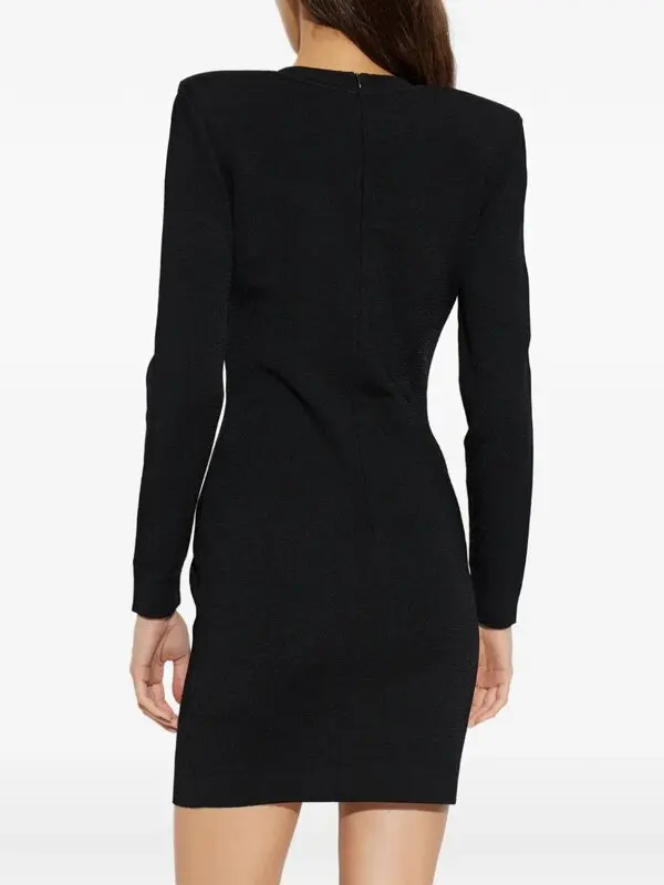 Balmain Button-up Crewneck Mini Dress