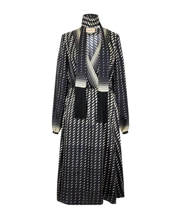Gucci Print Wrap Midi Dress