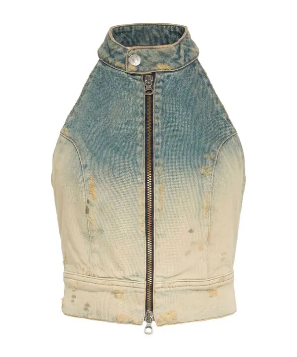 DIESEL® Distressed Denim Camisole Top - Blue