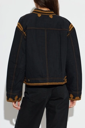 Isabel Marant Étoile Embroidered Zipup Cropped Jacket