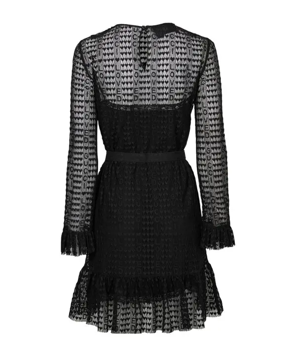 Gucci Jacquardmesh Longsleeve Mini Dress
