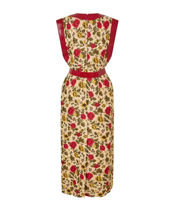 Gucci Vintage Floralprint Sleeveless Midi Dress