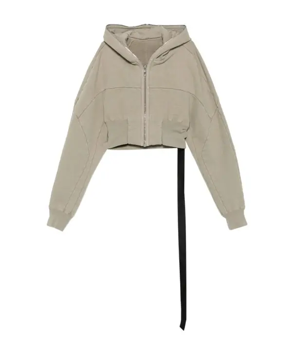 Rick Owens Cropped Zip-up Hoodie - Grey