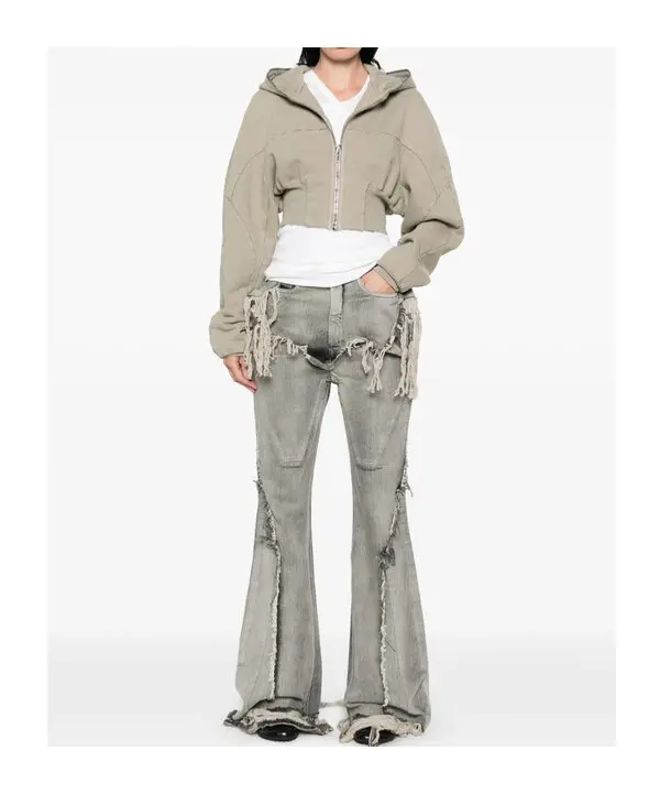 Rick Owens Cropped Zip-up Hoodie