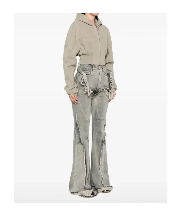 Rick Owens Cropped Zip-up Hoodie