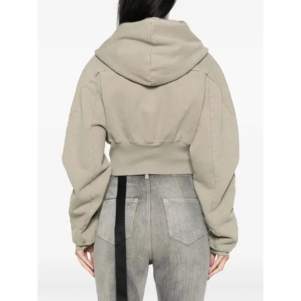 Rick Owens Cropped Zip-up Hoodie