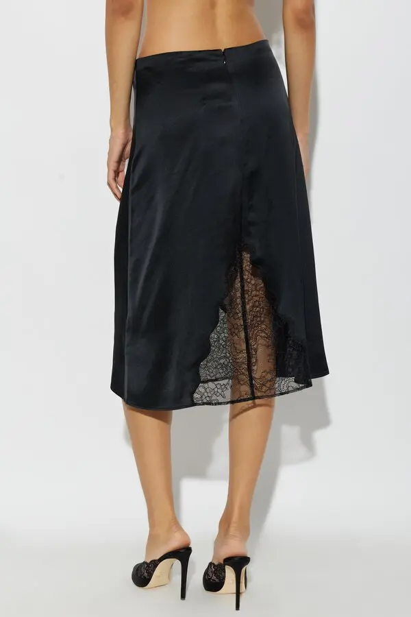 ANINE BING Mid-length Skirt With Slit Detail - Black
