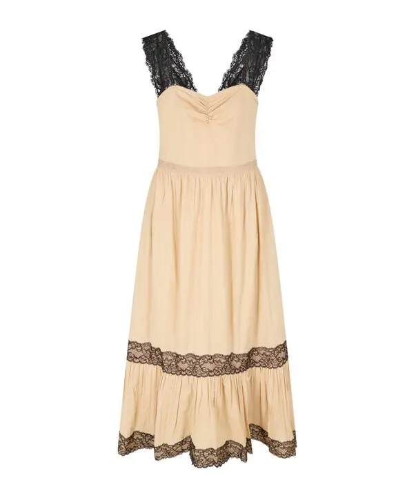 Gucci Lacepaneled Midi Slip Dress - No