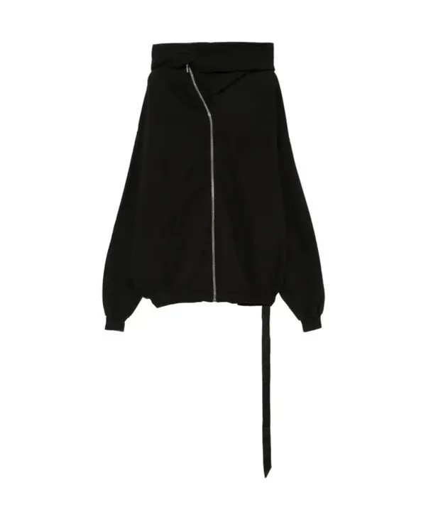 Rick Owens Mountain Hun Asymmetric Zip-up Hoodie - Black