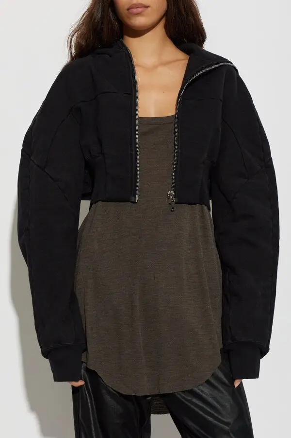 Rick Owens Cropped Zip-up Hoodie