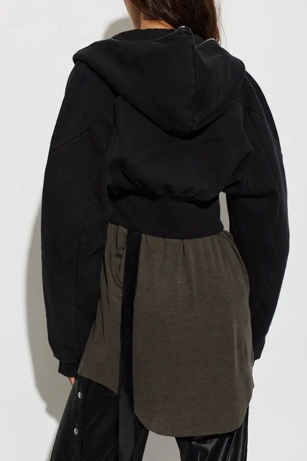 Rick Owens Cropped Zip-up Hoodie