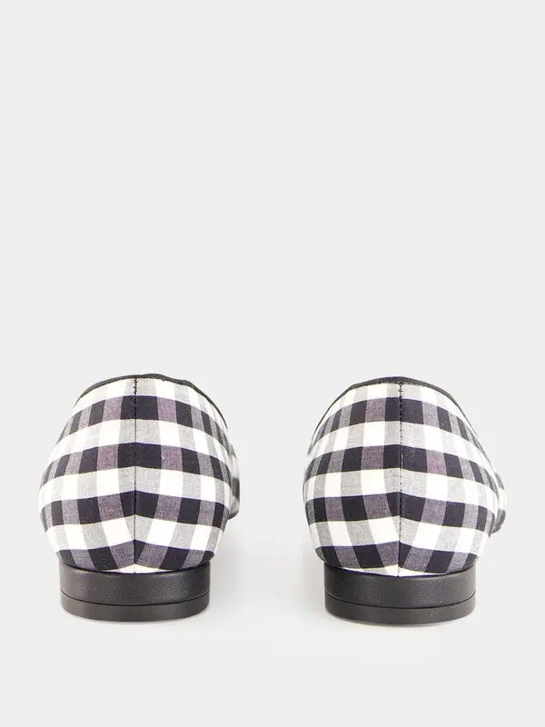 Manolo Blahnik Alexa Gingham Flat Pumps