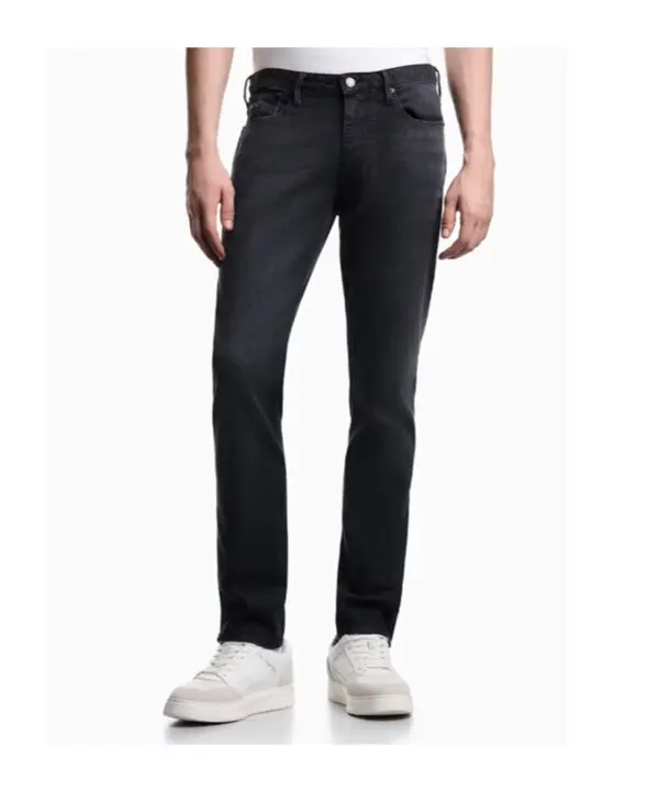Emporio Armani Logo-plaque Faded Jeans