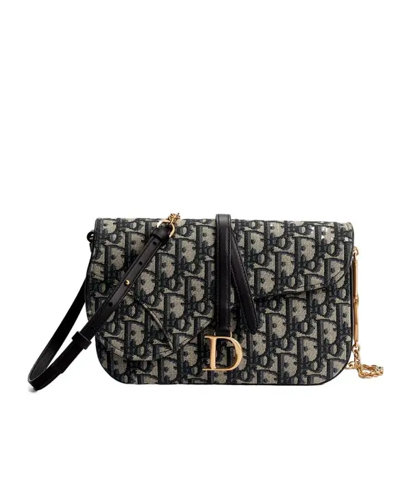 Dior Gallop Saddle Chain Clutch - Blue