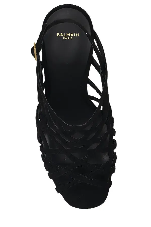Balmain Cutout Wedge Heeled Sandals