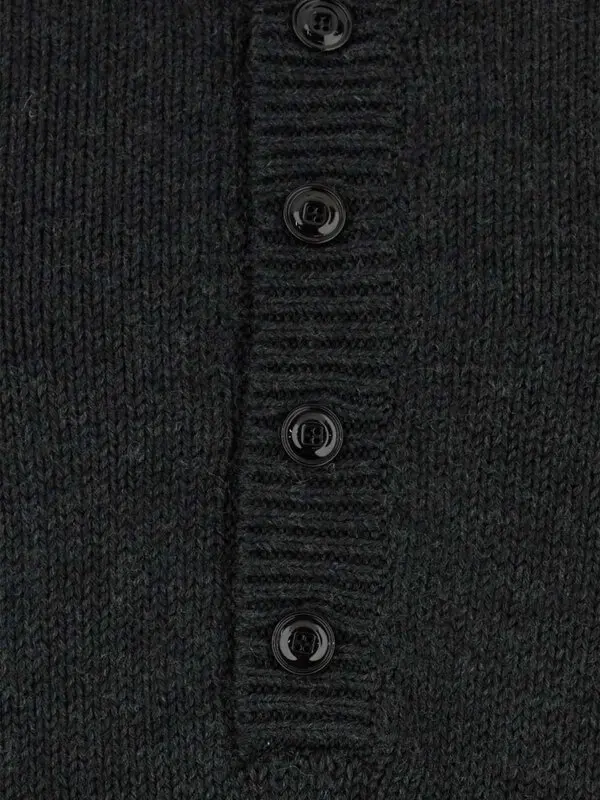 Our Legacy Shore Henley Knitted Sweater - Charcoal Gray