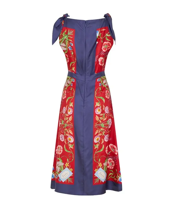 Gucci Floralletter Print Wrap Midi Dress