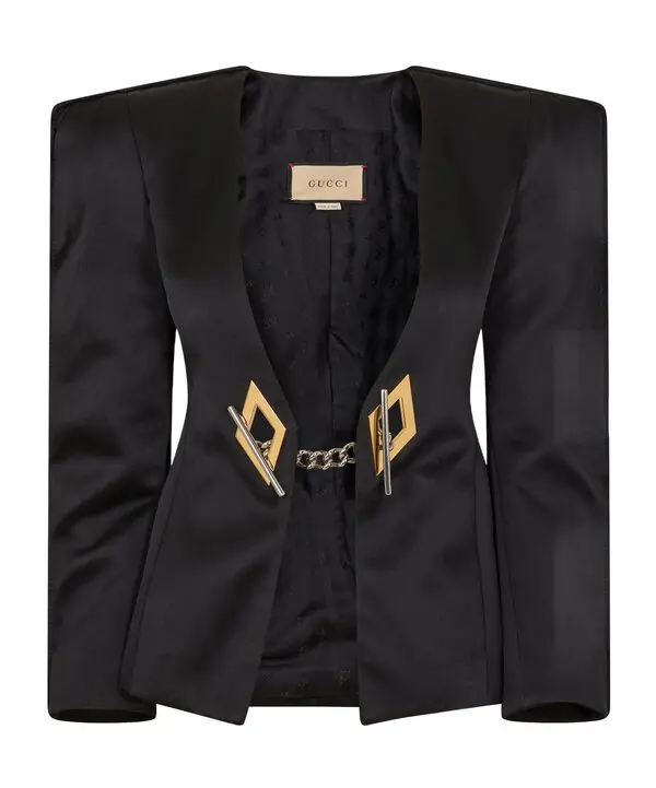Gucci Vneck Blazer - Black