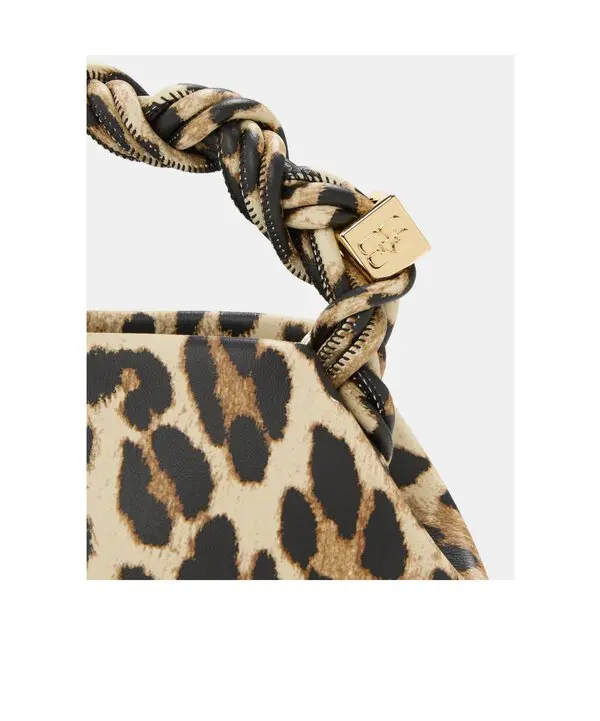 GANNI Leopard Print Handbag - Black