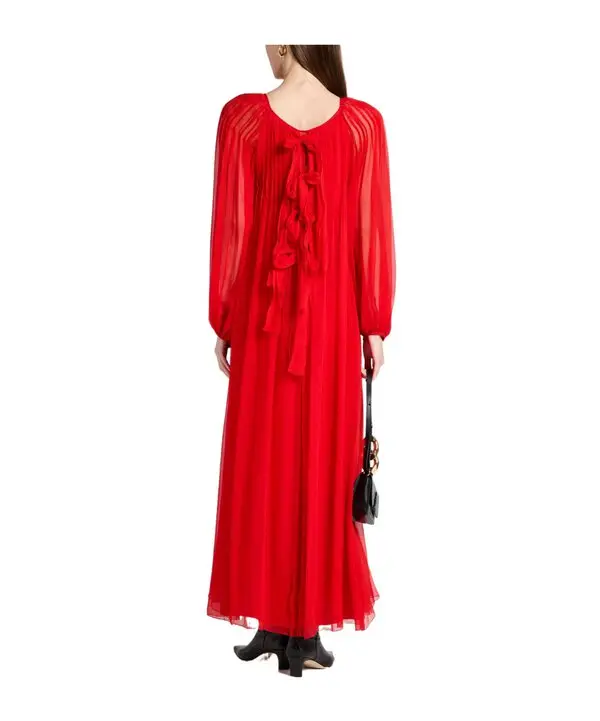 Chloé Long-sleeved Pleated Dress