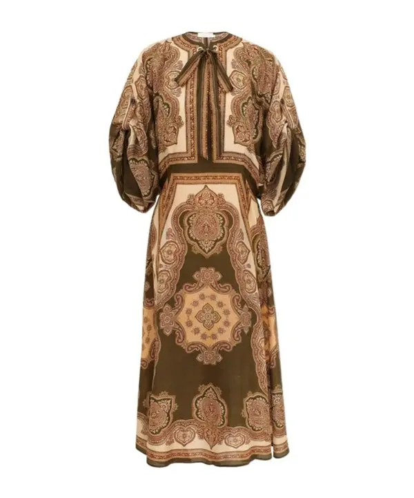 Zimmermann Paisley Print Dress - Olv