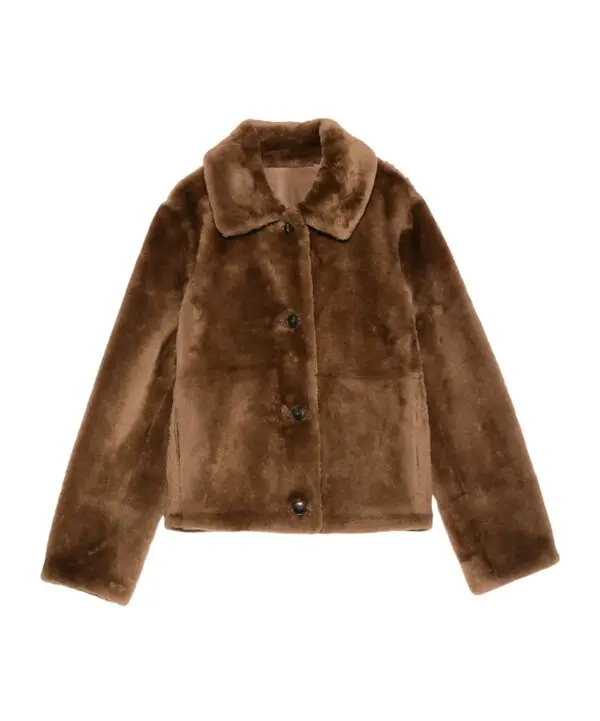 YVES SALOMON Button-fastening Shearling Jacket - Turron