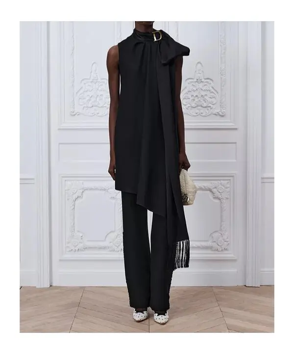 Dior Dress With Draped Neckline