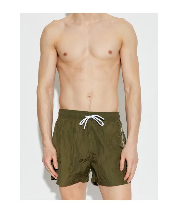 Emporio Armani Logo Patch Drawstring Swim Shorts