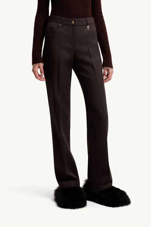 Moncler Wool Blend Pants - Brown