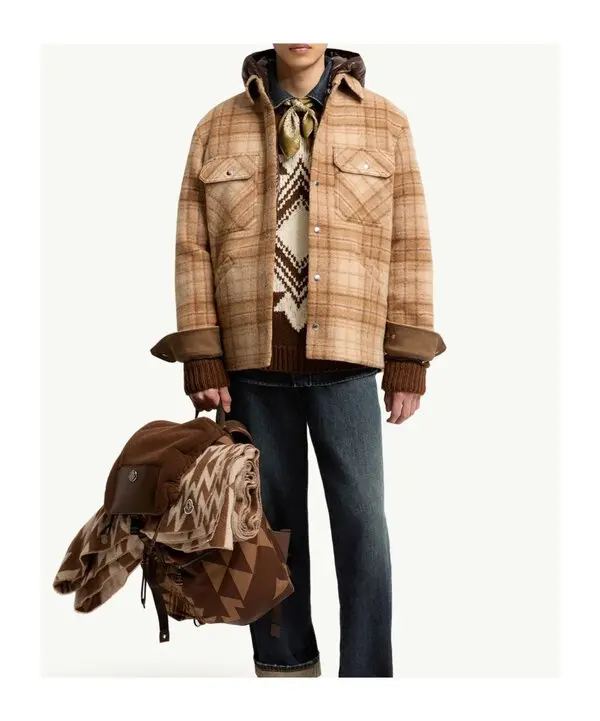 Moncler Nyvalin 3-in-1 Hooded Flannel Down Jacket