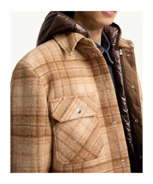 Moncler Nyvalin 3-in-1 Hooded Flannel Down Jacket