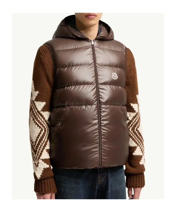Moncler Nyvalin 3-in-1 Hooded Flannel Down Jacket