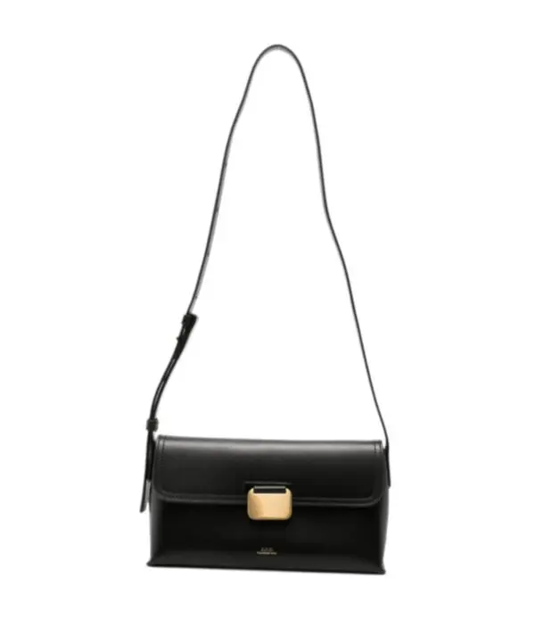 A.p.c. Small Simone Logo-print Leather Shoulder Bag - Black