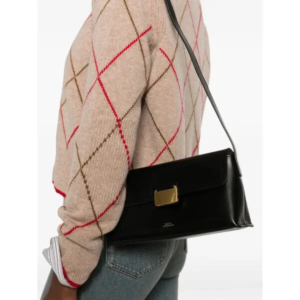 A.p.c. Small Simone Logo-print Leather Shoulder Bag - Black