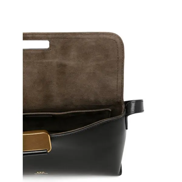 A.p.c. Small Simone Logo-print Leather Shoulder Bag - Black