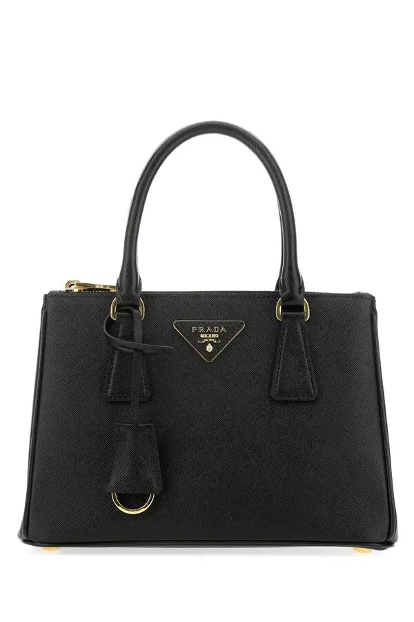 Prada Leather Mini Galleria Handbag - Black