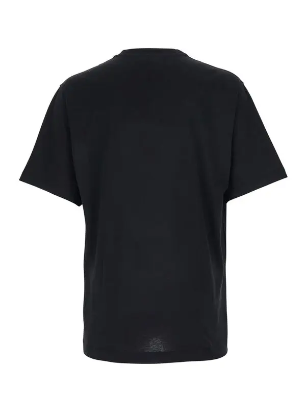 Dolce & Gabbana Crew Neck T-shirt With Back Logo Patch In Cotton