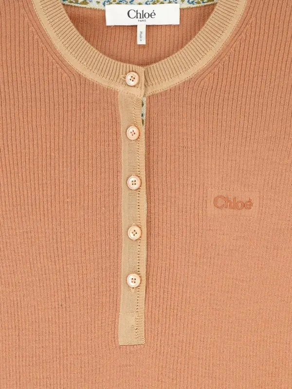 Chloé Ribbed Wool T-shirt - Multicolor