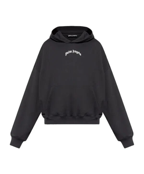 Palm Angels Back Curved Logo Loose Hoodie