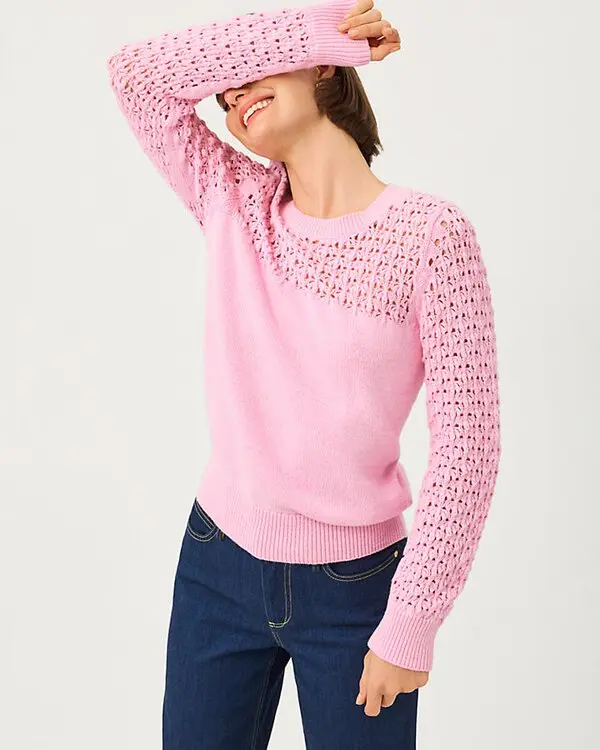 Lilly Pulitzer® Daisa Sweater In Straight Fit, Long Sleeves, Crewneck - Pink