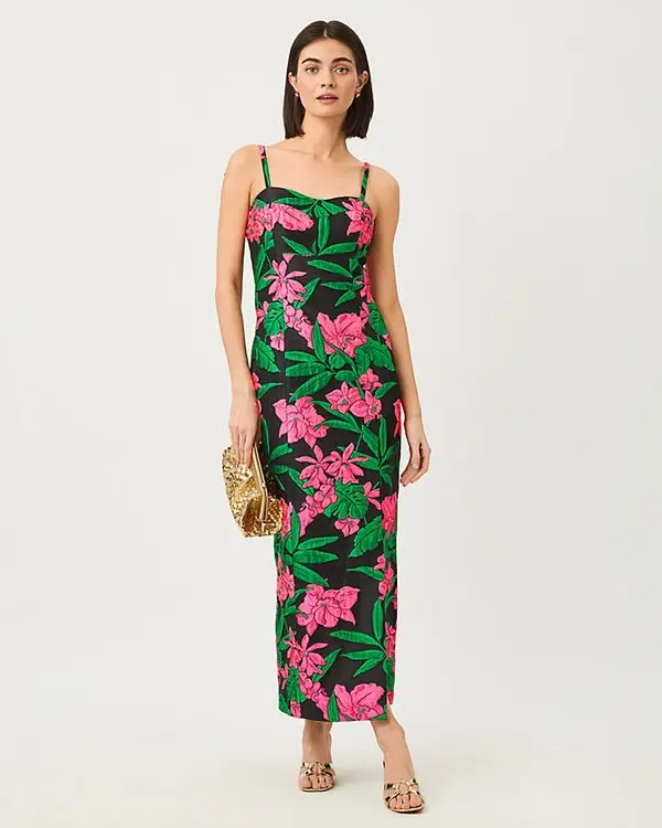 Lilly Pulitzer® Alima Jacquard Maxi Dress In Fitted With Adjustable Straps