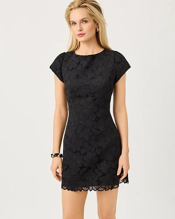Lilly Pulitzer® Jules Short Sleeve Romper In Fitted - Noir