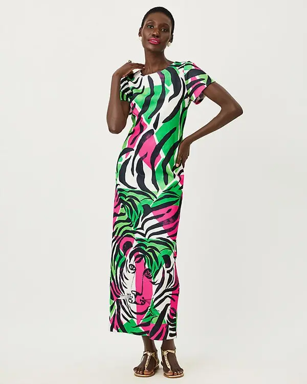 Lilly Pulitzer® Sevie Maxi Dress In Straight Fit, Short Sleeves